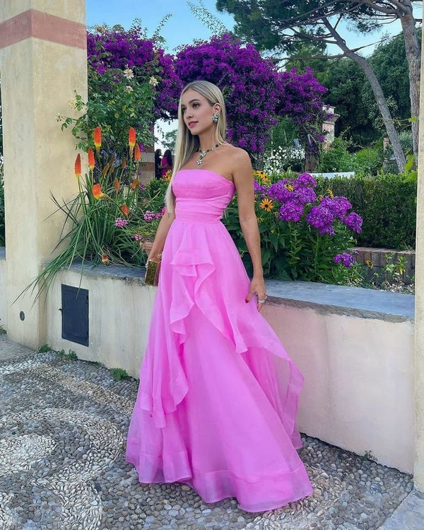 simple pink prom dress,modest evening dresses fg1002 – formalgowns