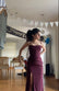 Maroon prom dress with corset, lace up back and high slit gown fg6920 ...
