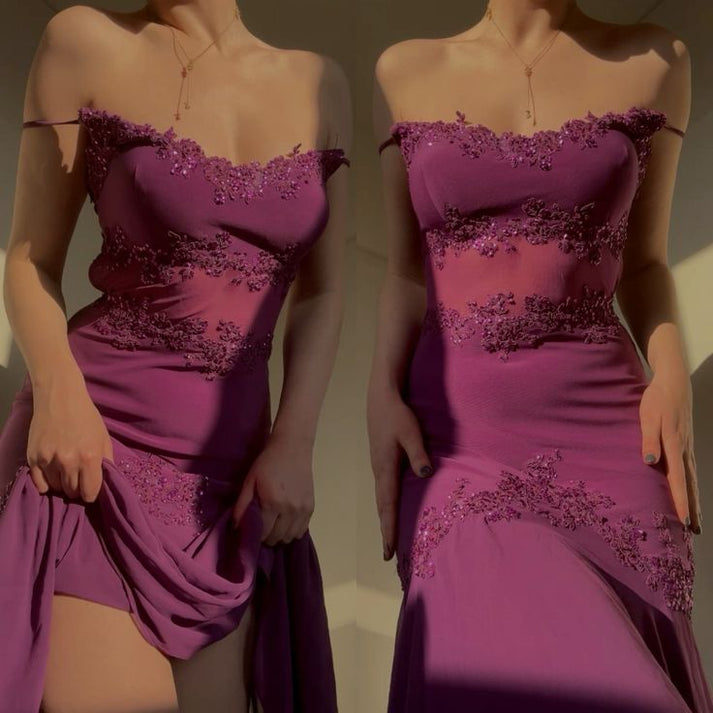 Newest Prom Dress,Spaghetti Straps Prom Dress, Off The Shoulder Chiffo ...
