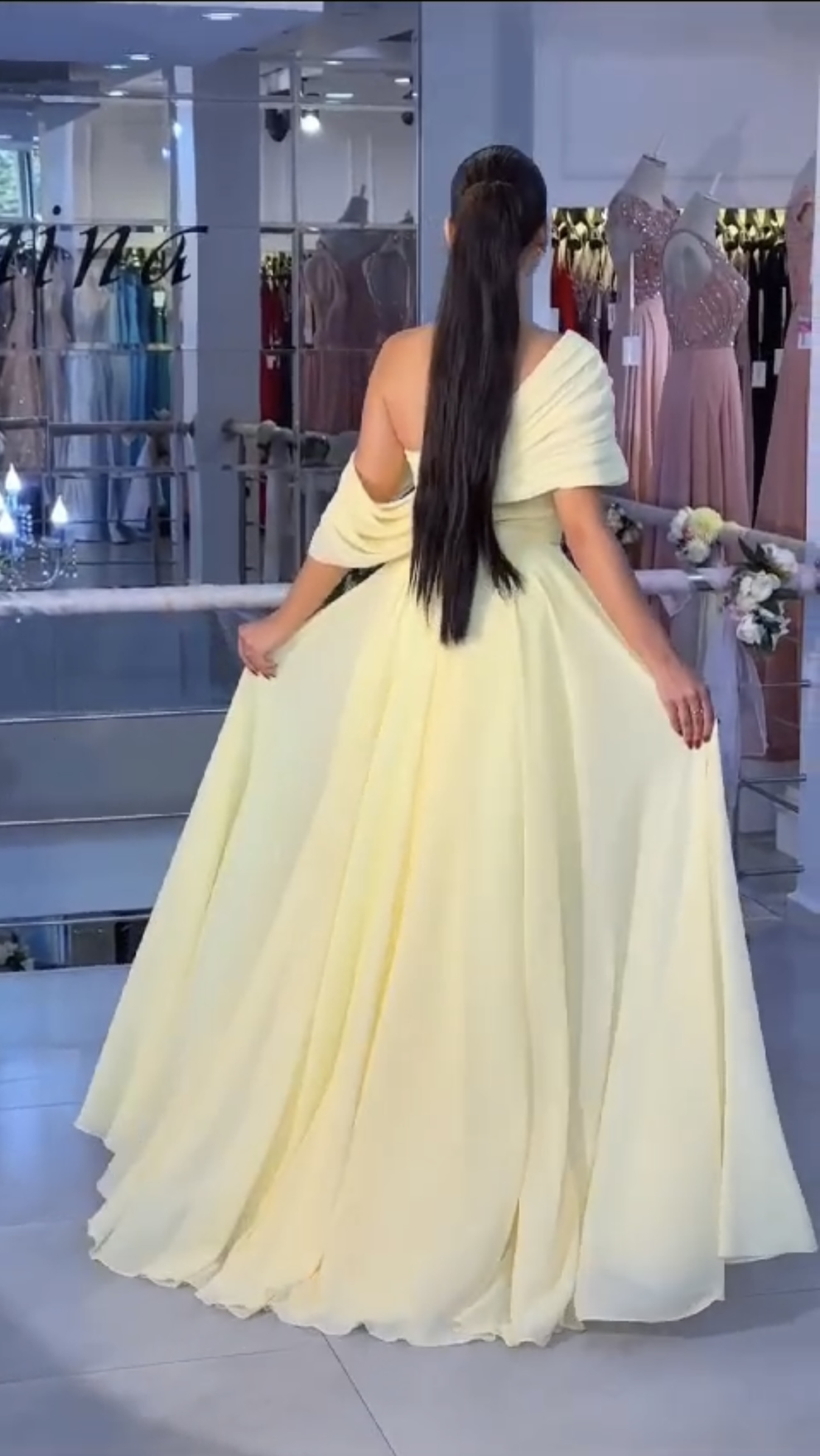 Vintage A line Yellow Long Prom Dress Evening Dresses fg6832 – formalgowns