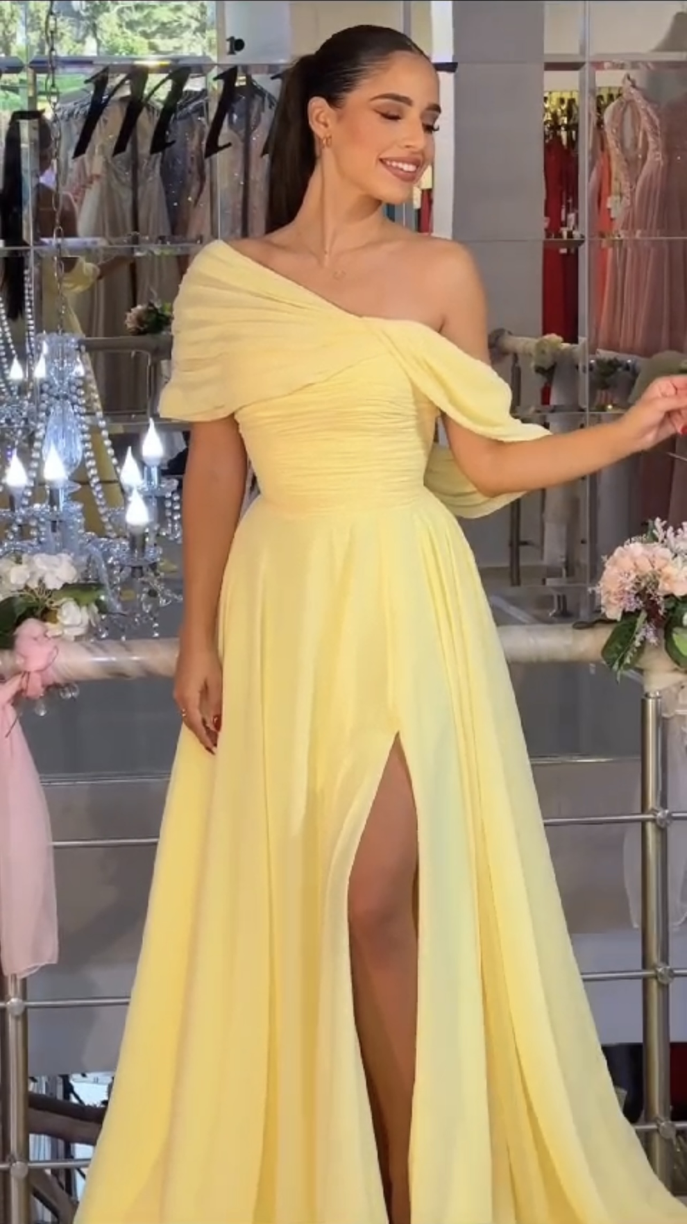 Vintage A line Yellow Long Prom Dress Evening Dresses fg6832 – formalgowns