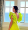 Modern Ruffles Sleeve Evening Dresses V Neck Side Split Satin Special ...