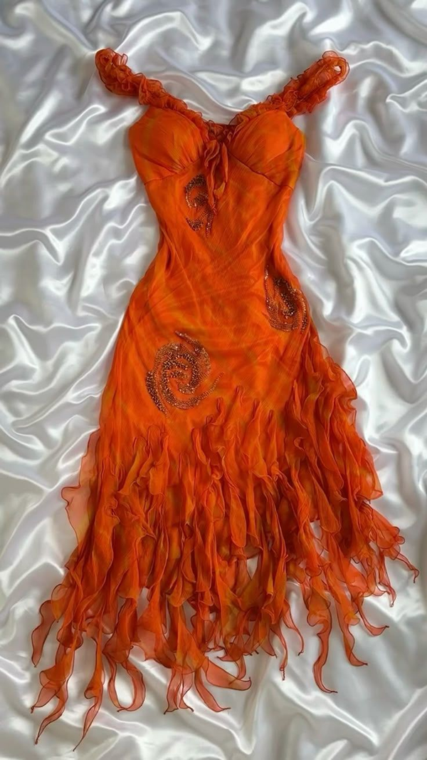 Classy Orange Long Prom Dress 21st Birthday Outfit Evening Gowns fg824 ...