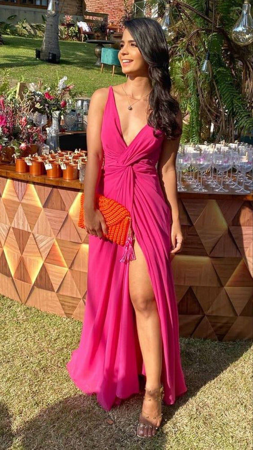 long prom dress, evening dress with side slit fg3321 – formalgowns